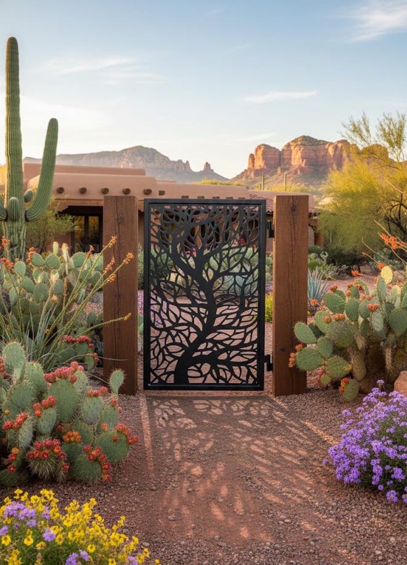 Plasma Cut Tree Metal Privacy Screen - Garden Gate Panel Model#p7 - Etsy