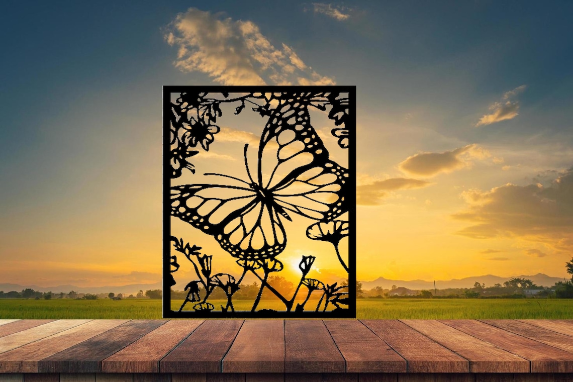 Decorative Butterfly Gate | Custom Garden Metal Gate | Modern ...