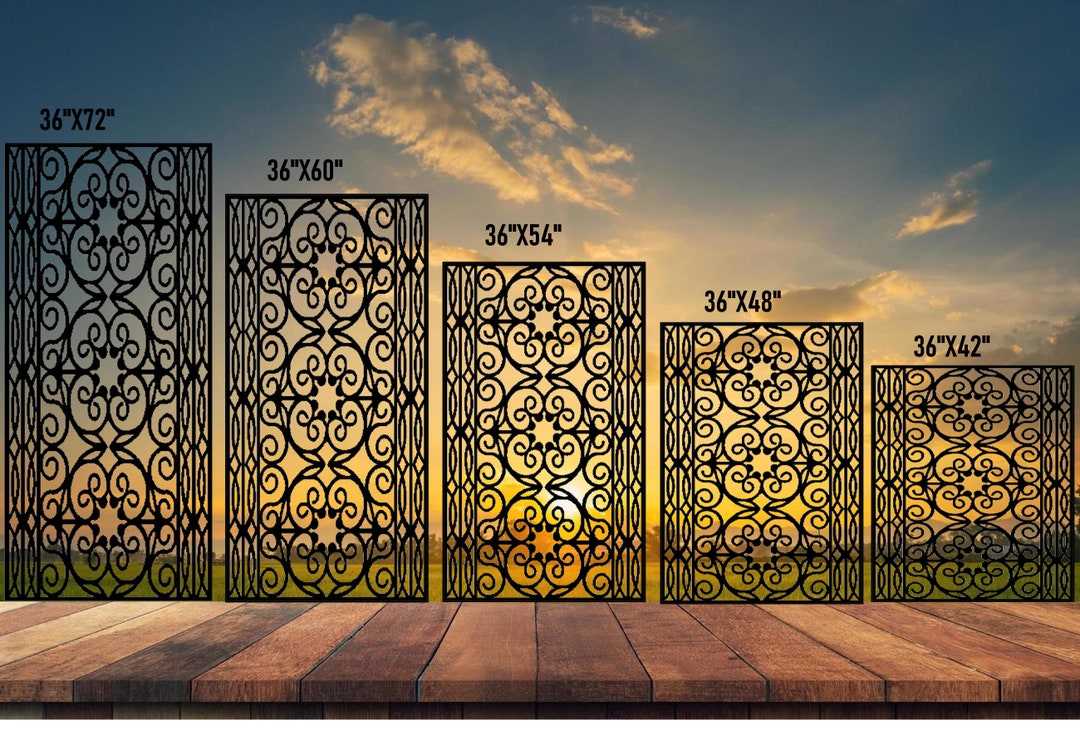 Metal Garden Gate: Steel Privacy Panel, Wood Frame - Etsy