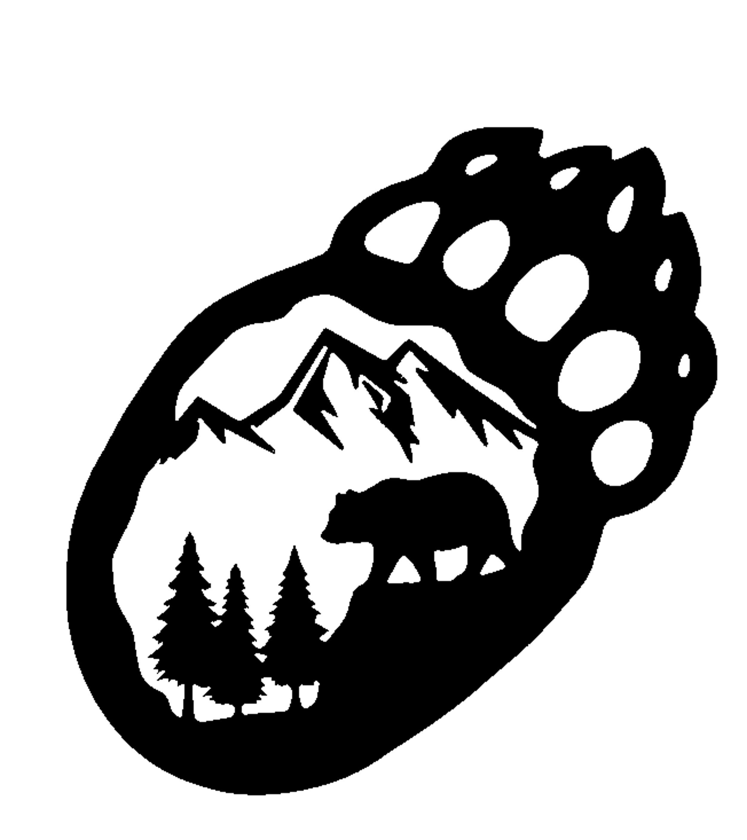 Bear Claw Sign Metal Bear Paw Metal Bear Track with Bear | Etsy