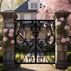 Decorative Butterfly Gate | Custom Garden Metal Gate | Modern ...