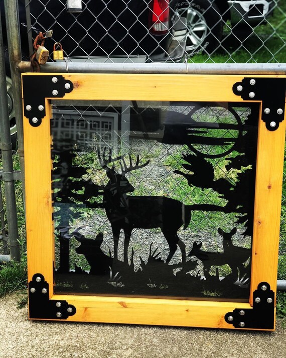 Deer Metal Gate Made With Wood Frame 3.5x3.5 Custom - Etsy