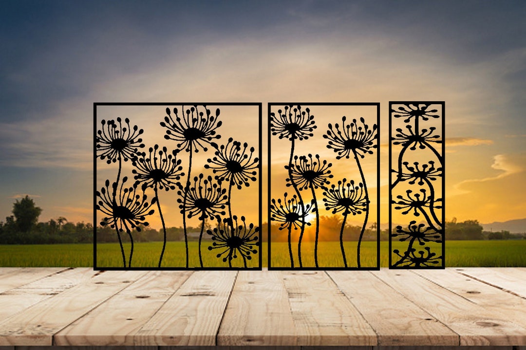 Floral Metal Privacy Screen: Decorative Garden Panel Art - Etsy