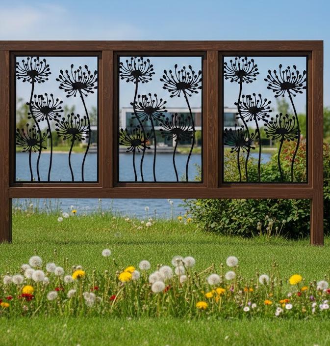 Floral Metal Privacy Screen: Decorative Garden Panel Art - Etsy
