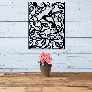Hummingbird Metal Screen Panel / Outdoor Privacy Screen / Steel Wall ...