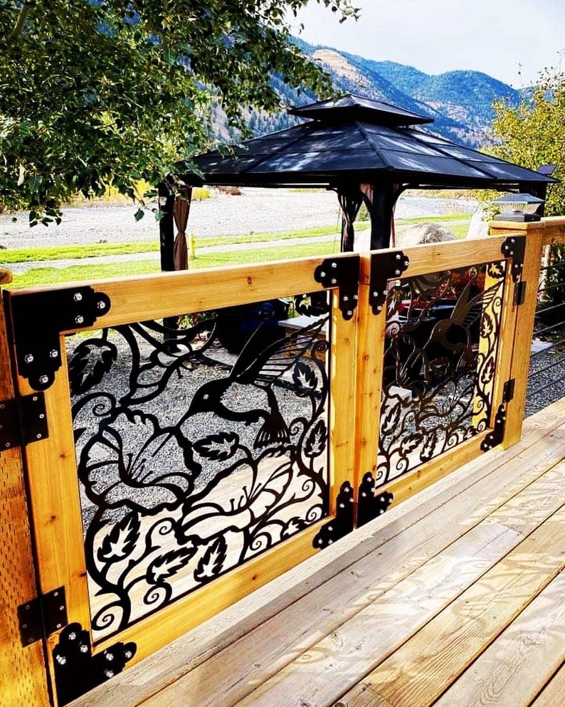 Humming Bird Metal Panel Wood or Metal Frame Gates Garden - Etsy