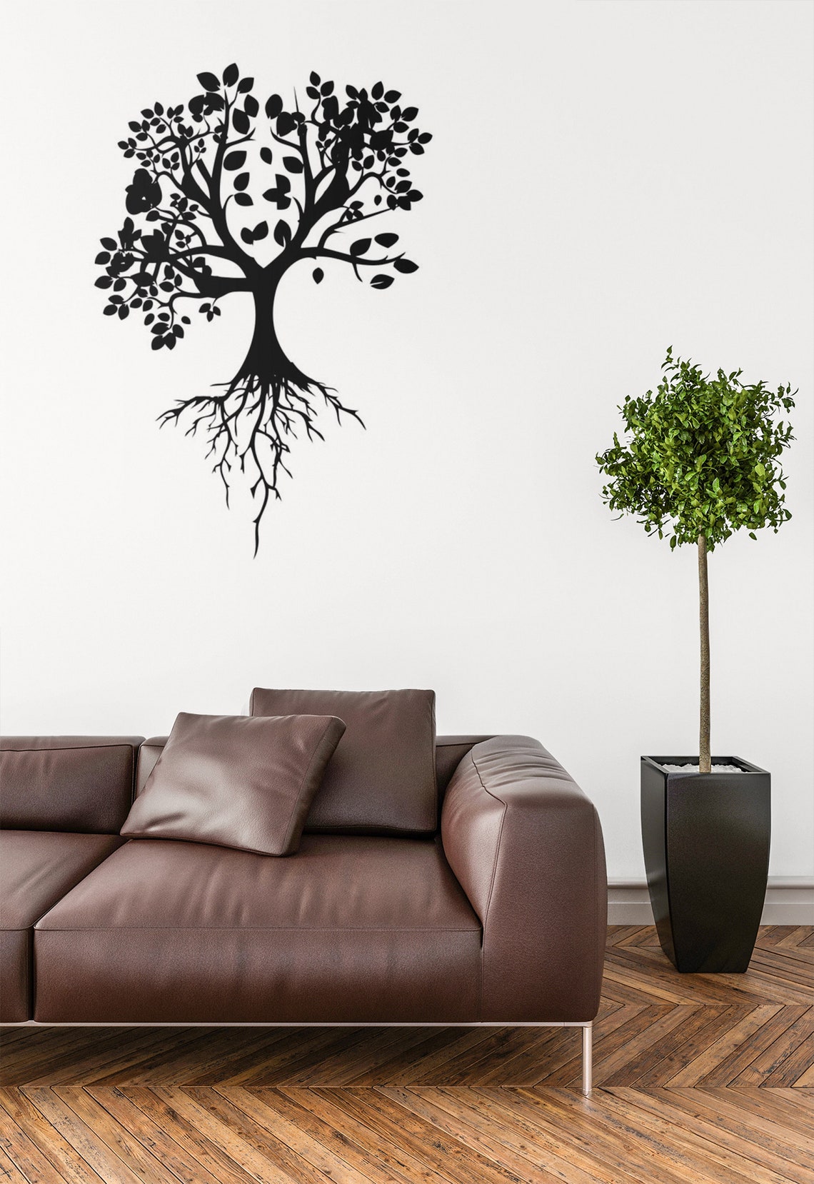 Tree With Roots Metal Wall Art Decorate Your Home Walls | Etsy