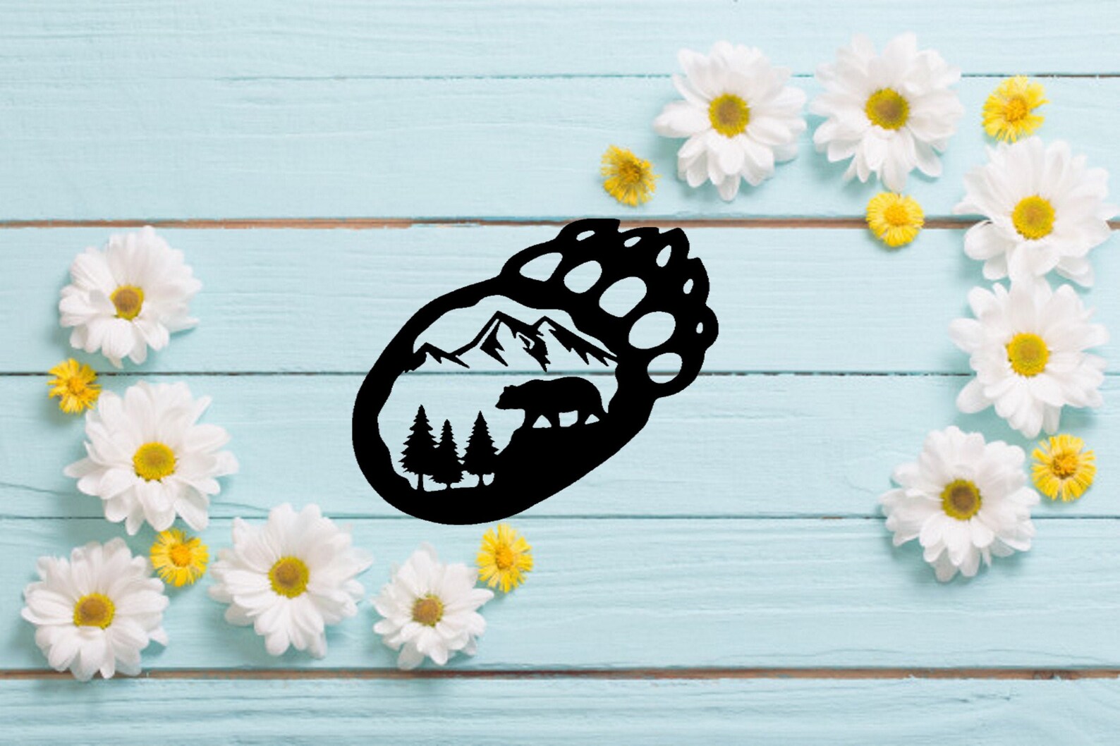 Bear Claw Sign Metal Bear Paw Metal Bear Track with Bear | Etsy