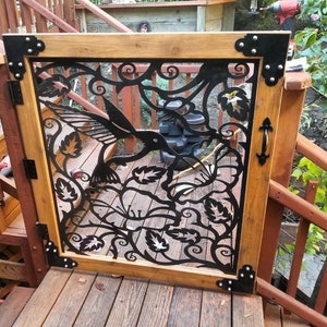 Humming Bird Metal Panel | Wood or Metal Frame Gates | Garden Stake - Etsy