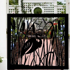 Blue Heron Screen | Metal Garden Screen | Screen for Yard | Privacy ...