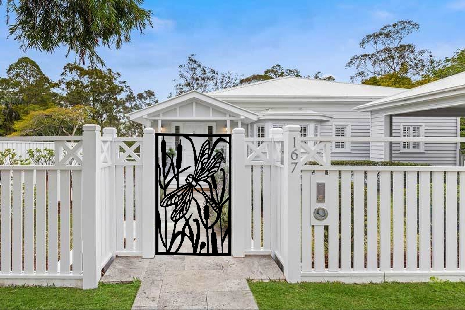 Decorative Metal Garden Gate: Steel Privacy Panel With Wood Frame - Etsy