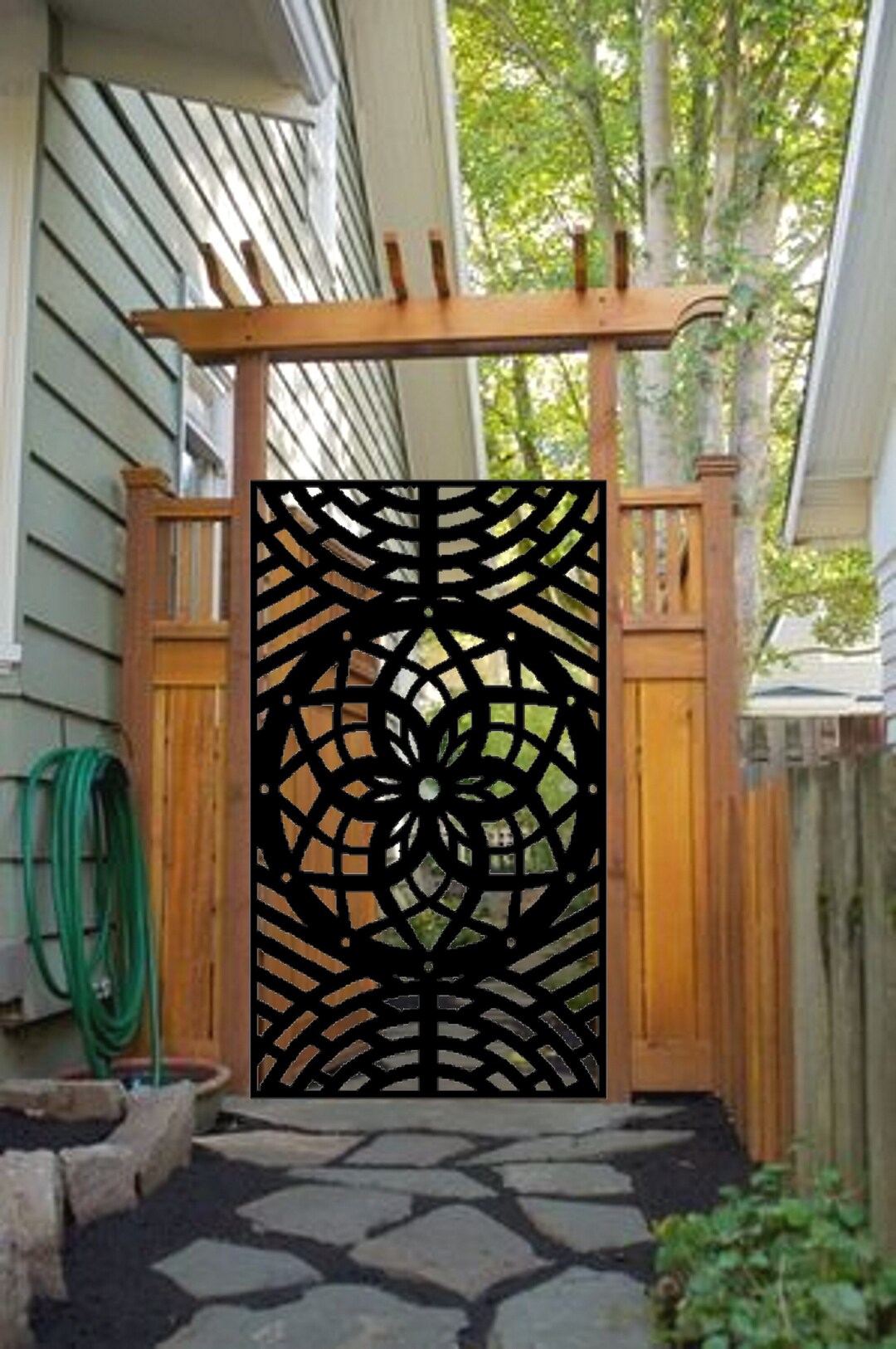 Decorative Metal Garden Entry Gate: Plasma Cut Privacy Screen I Made-to ...