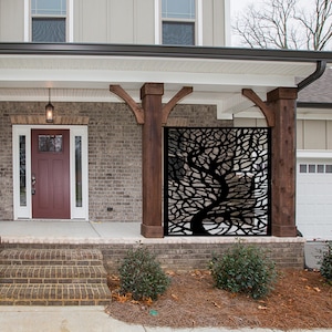 Plasma Cut Tree Metal Privacy Screen - Garden Gate Panel Model#p7 - Etsy