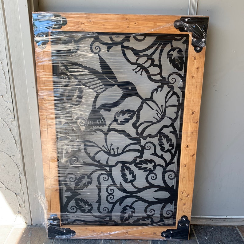 Hummingbird Metal Gate Made With Wood Frame 4'x4' - Etsy
