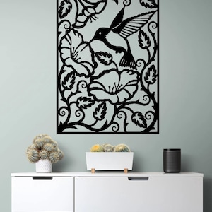 Hummingbird Metal Screen Panel / Outdoor Privacy Screen / Steel Wall ...