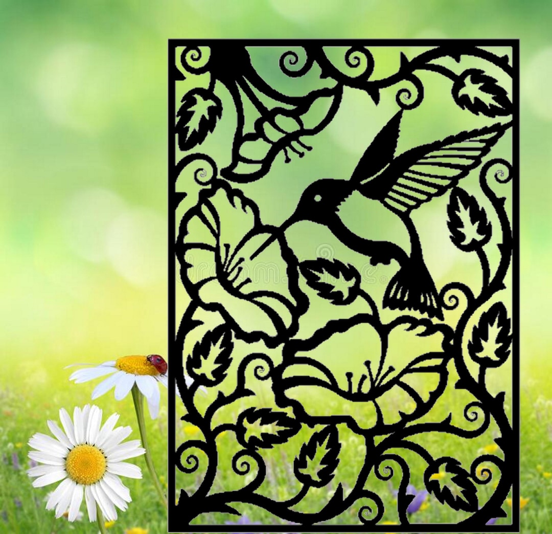 Hummingbird Metal Screen Panel / Outdoor Privacy Screen / Steel Wall ...