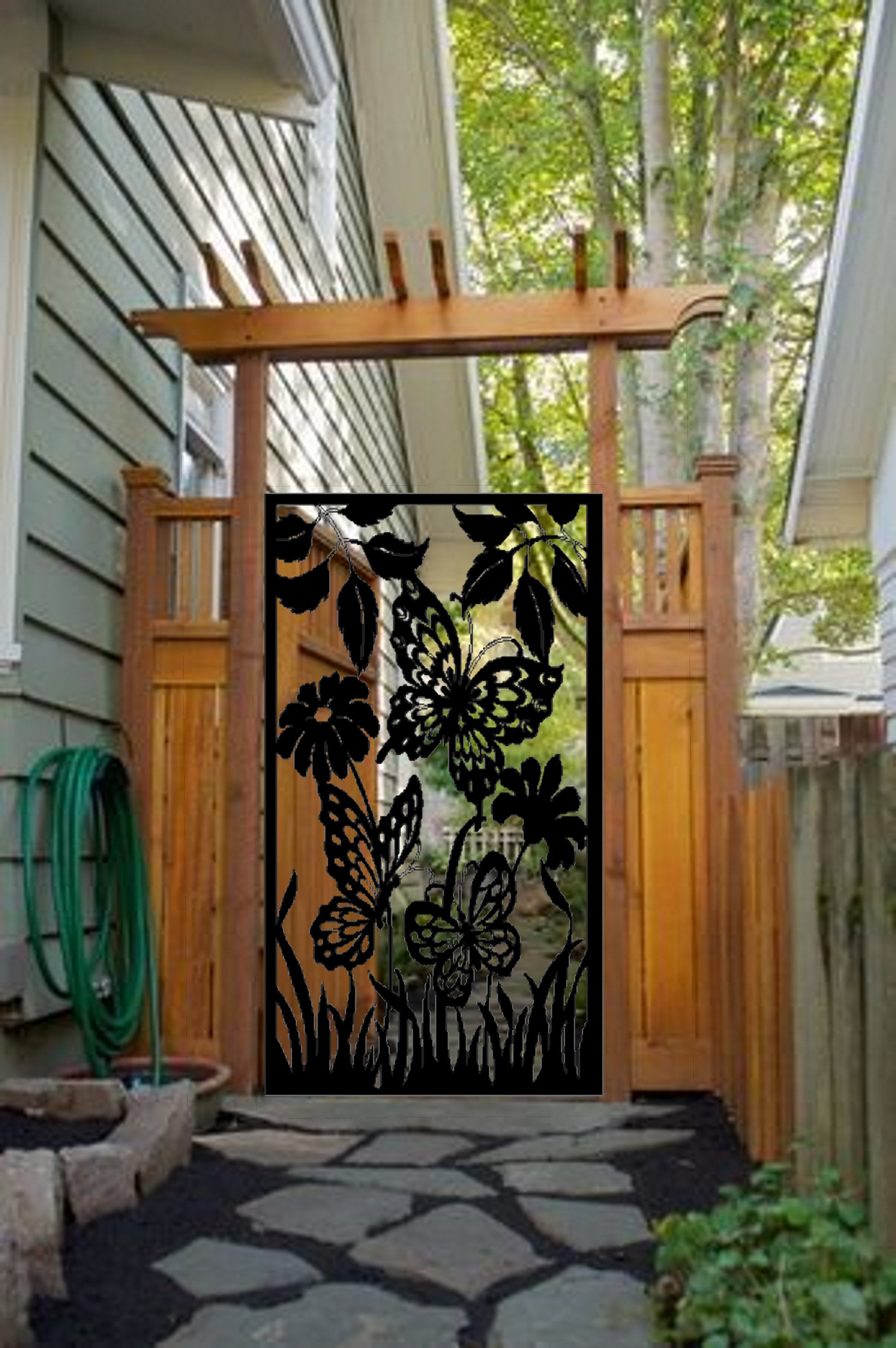 Decorative Butterfly Garden Gate | Durable Steel Pedestrian Entry - Etsy