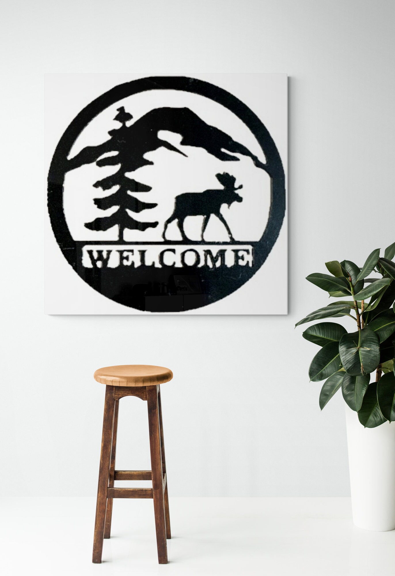 Moose Welcome Sign/ Metal Wall Art Moose/ Moose Wall Art/ | Etsy