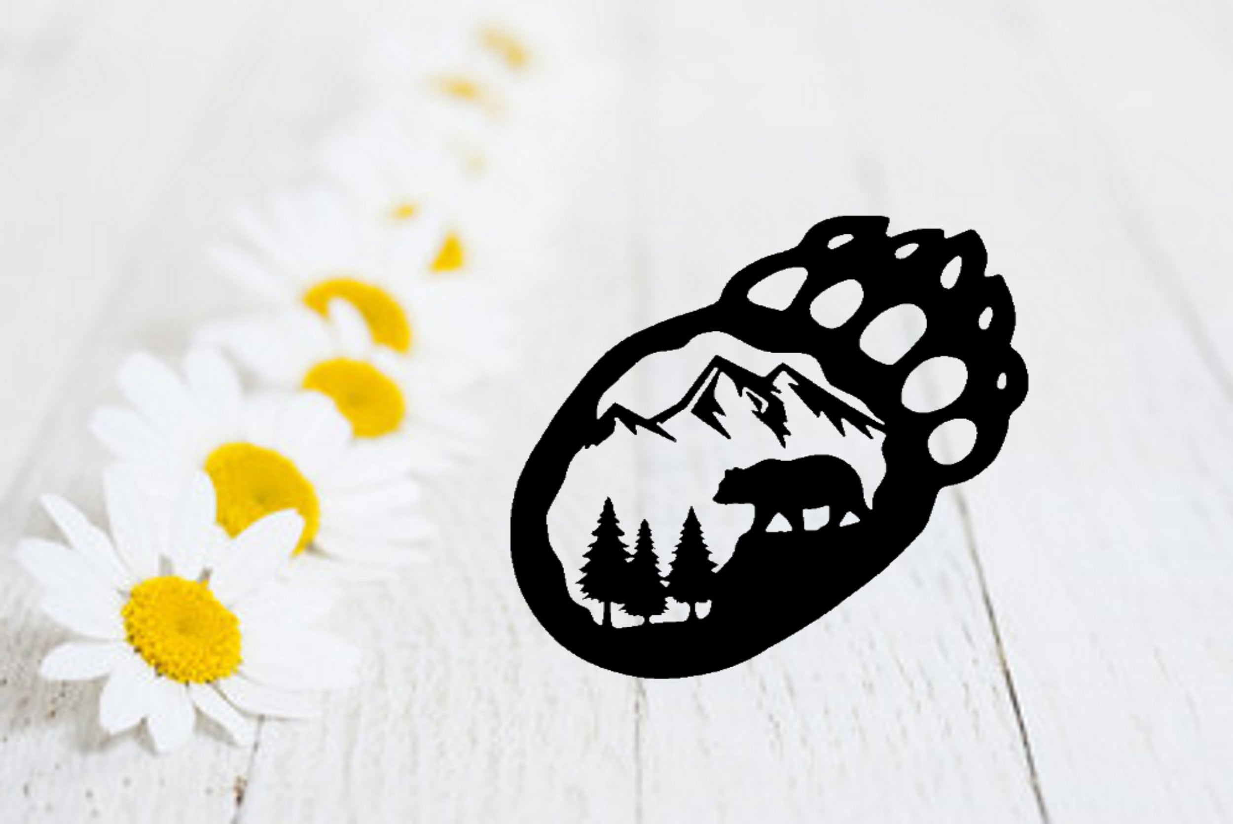 Bear Claw Sign Metal Bear Paw Metal Bear Track with Bear | Etsy