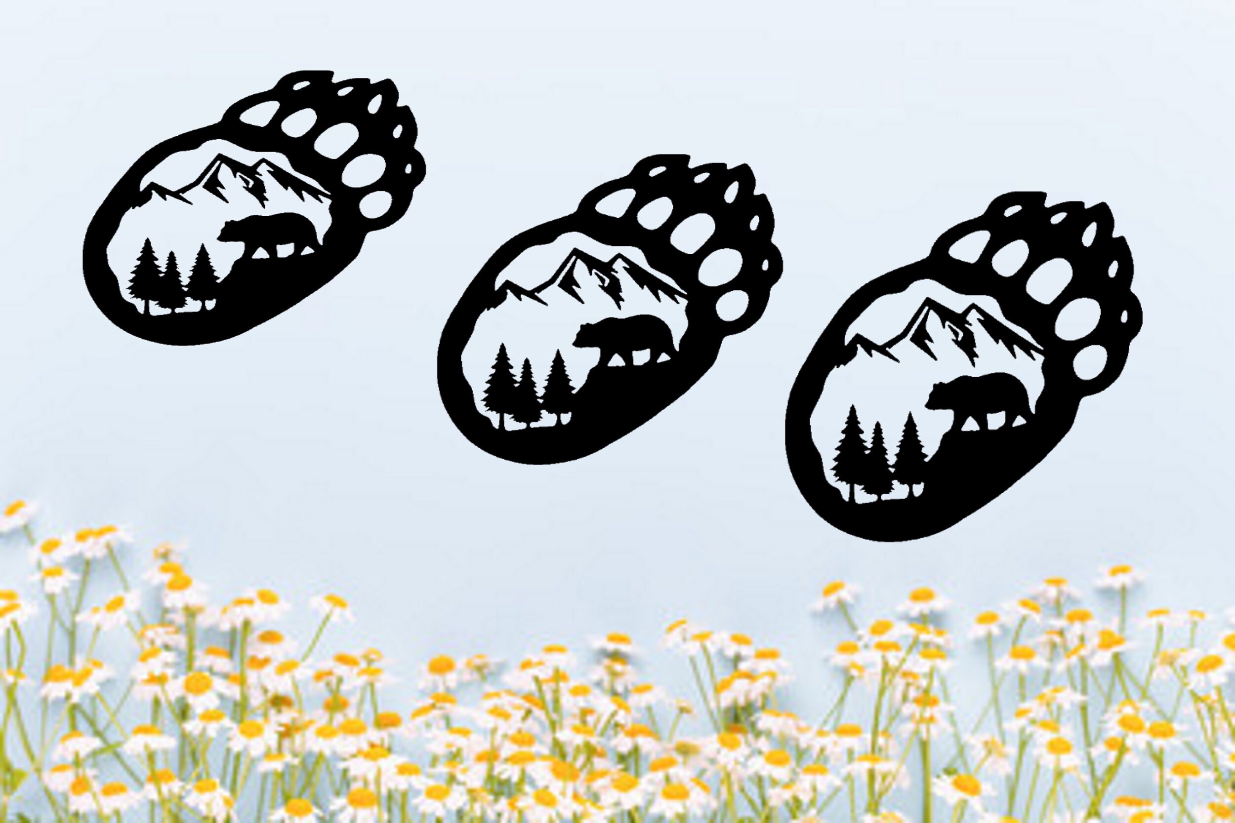 Bear Claw Sign Metal Bear Paw Metal Bear Track with Bear | Etsy