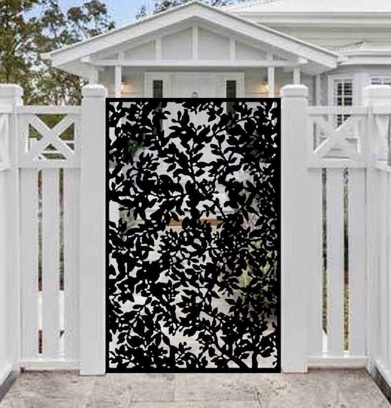 Buy Metal Garden Gate: Steel Privacy Panel, Wood Frame Entry Gate ...