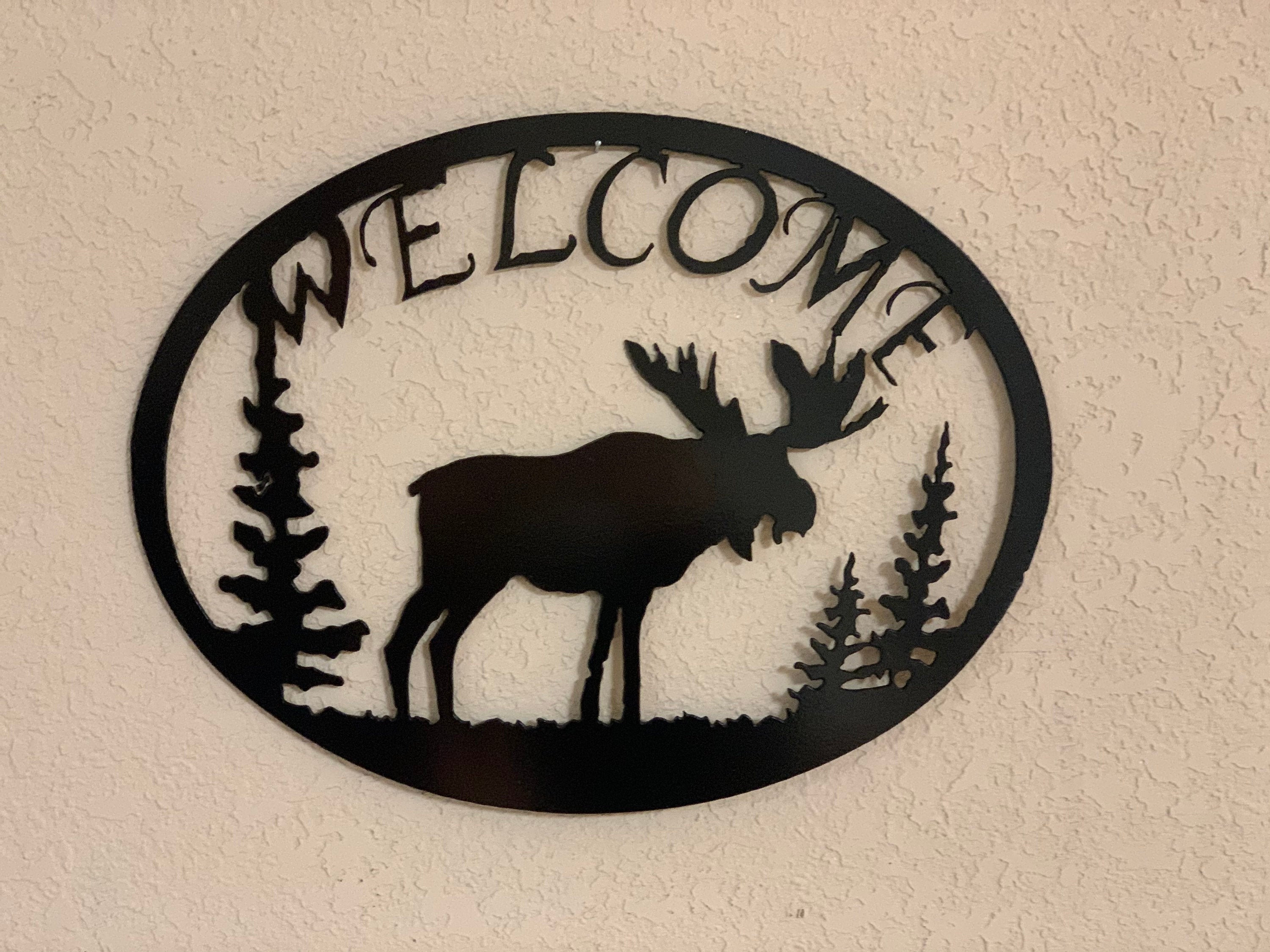 Moose Welcome Metal Sign Welcome Moose Metal Sign - Etsy Canada