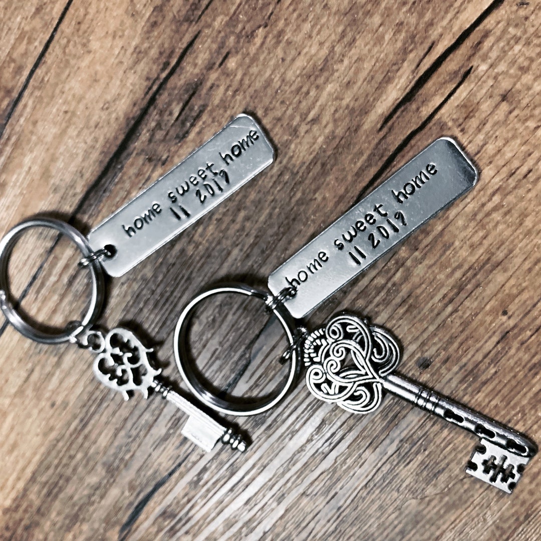 Home Sweet Keychain home Sweet Home and Date, New Homeowner Gift ...