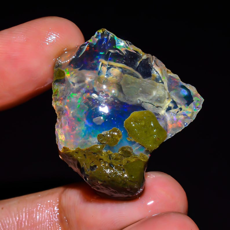 Fantastic Ethiopian Fire Opal Rough Stone 42 Ct Natural Oily Raw Gem ...