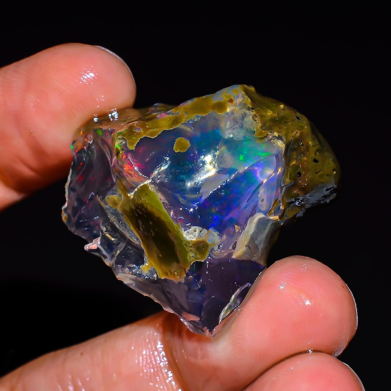 Fantastic Ethiopian Fire Opal Rough Stone 42 Ct Natural Oily Raw Gem ...