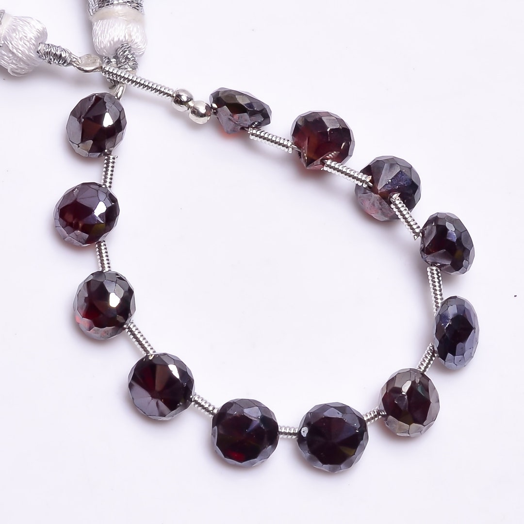 NATURAL ALMOND GARNET Beads Onion Shape Fabulous Almond Garnet Faceted ...