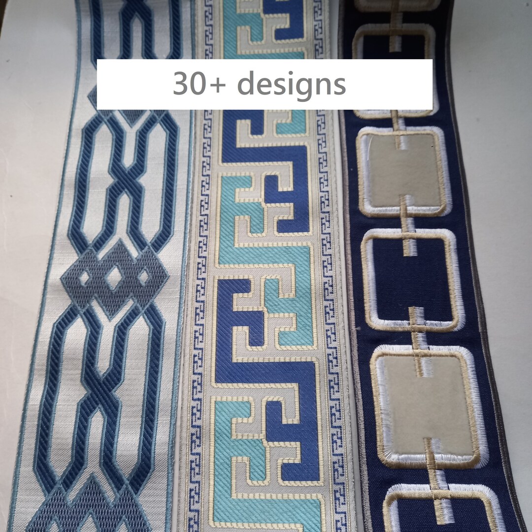 Velvet Trim Tape, Blue Trim for Curtains, Fabric Trimming, Navy and ...