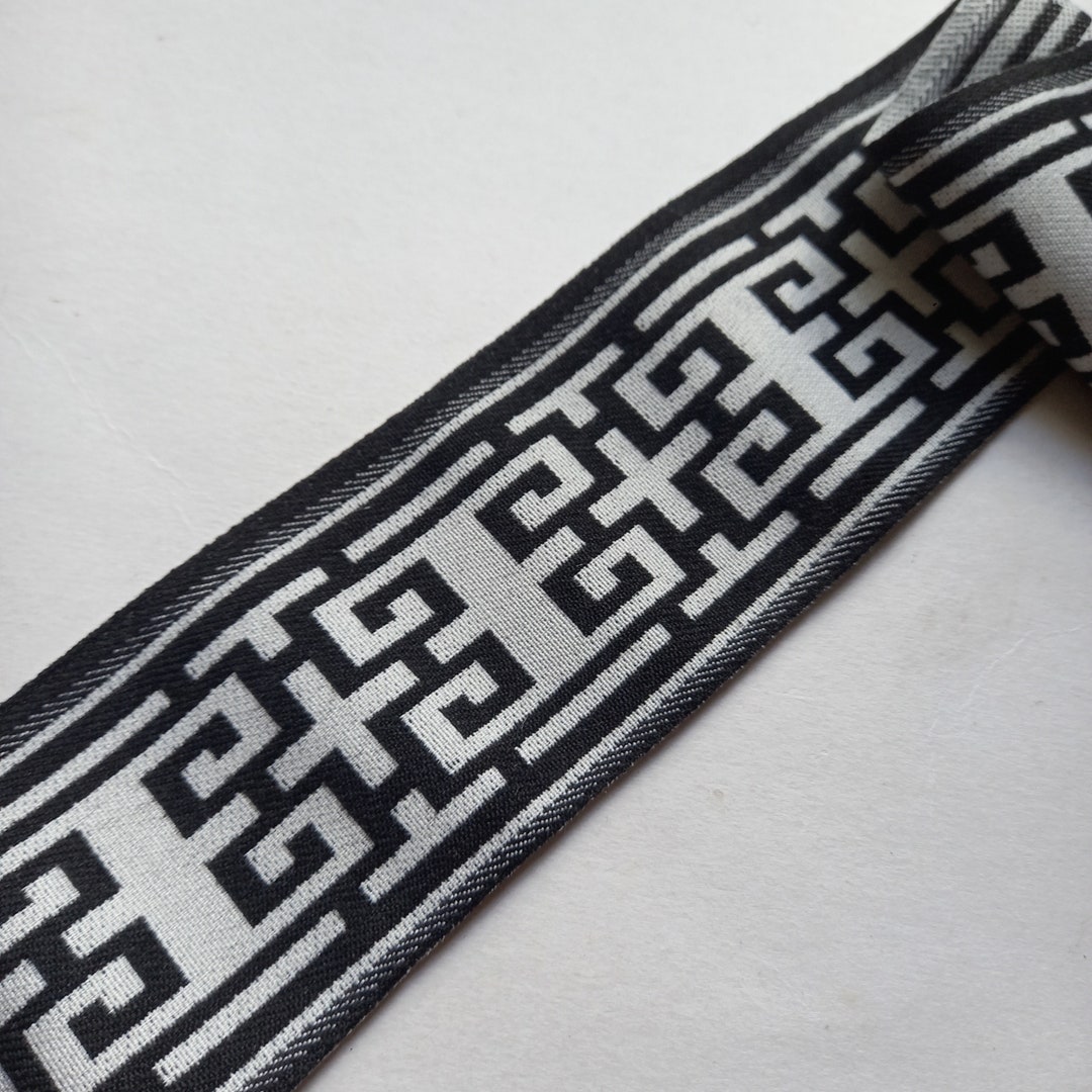 Curtain Trim Black Greek Tile for Drapery, Fabric Trimming Ribbon Tape ...