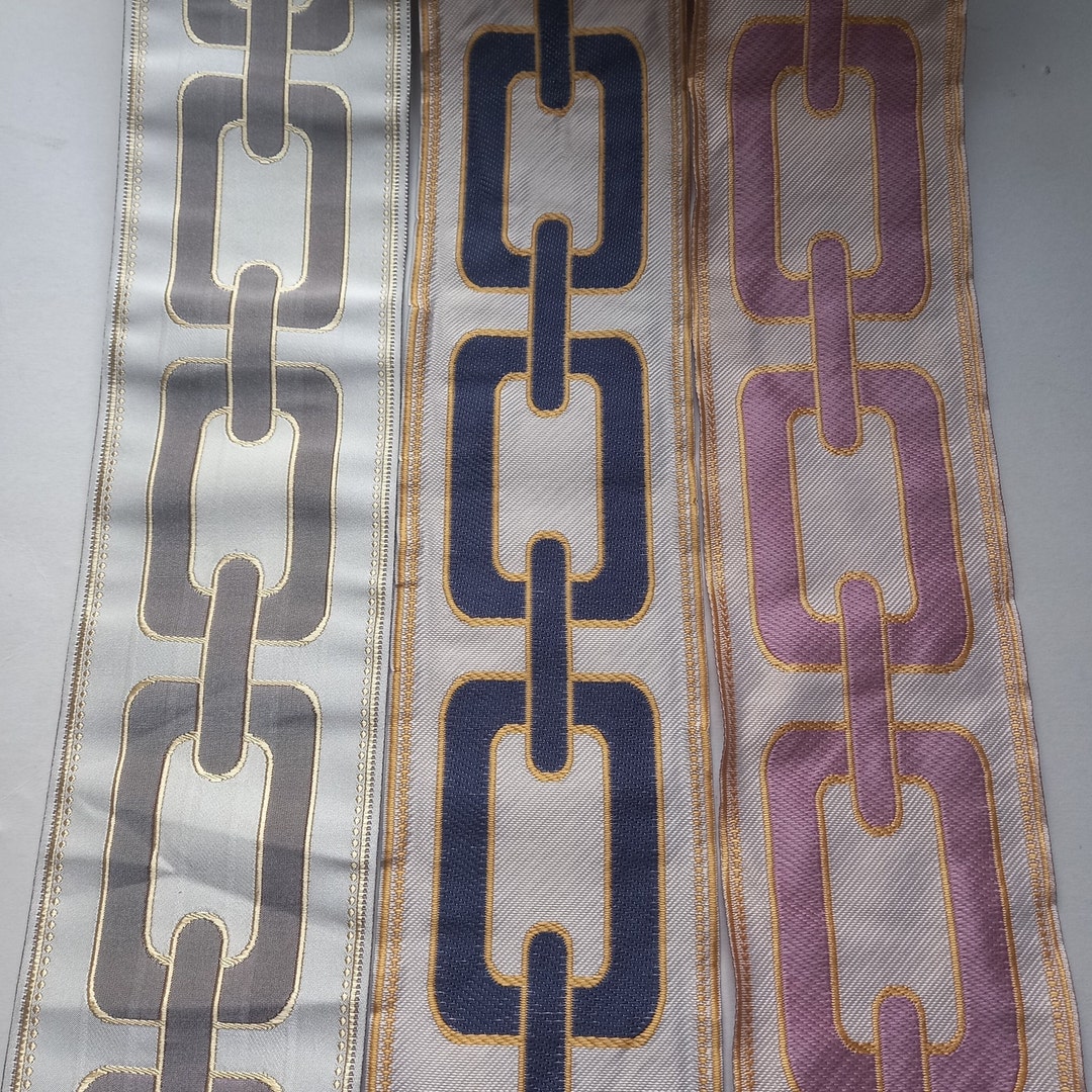 Curtain Trim Tape Chain for Drapery, Navy Fabric Trimming Ribbon for ...