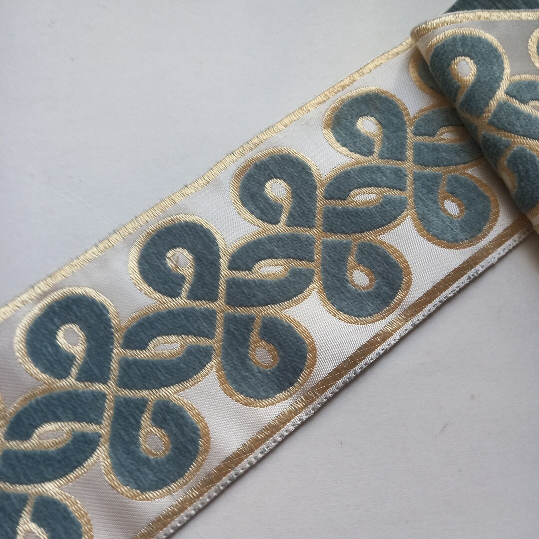 Curtain Drapery Trim Gray Celtic Knot, Fabric Trimming Ribbon for ...