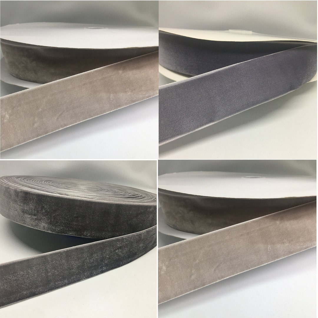Taupe Silver Grey Velvet Ribbon Trim 5+ Width - Etsy