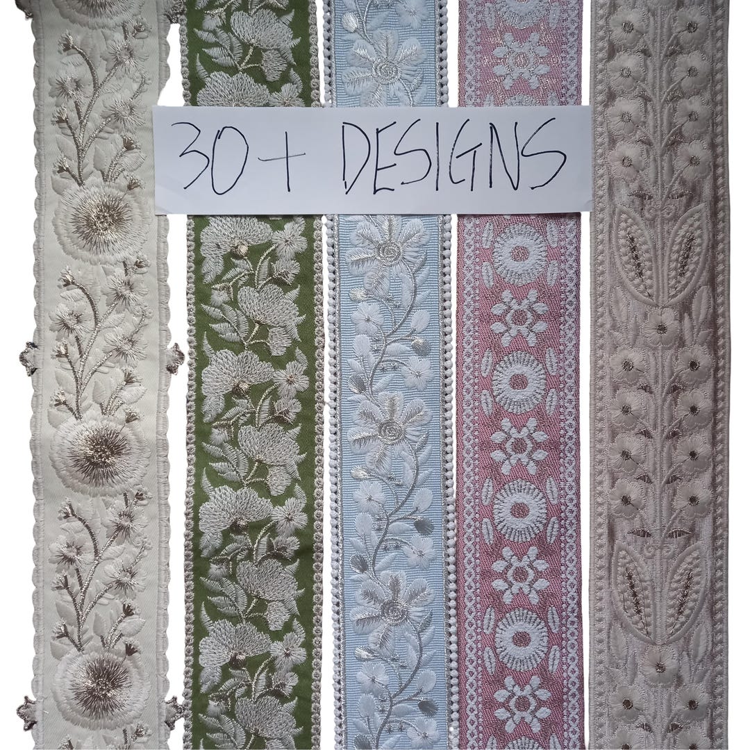 Floral Curtain Drapery Fabric Trim by the Yard, Upholstery Drape Edging ...