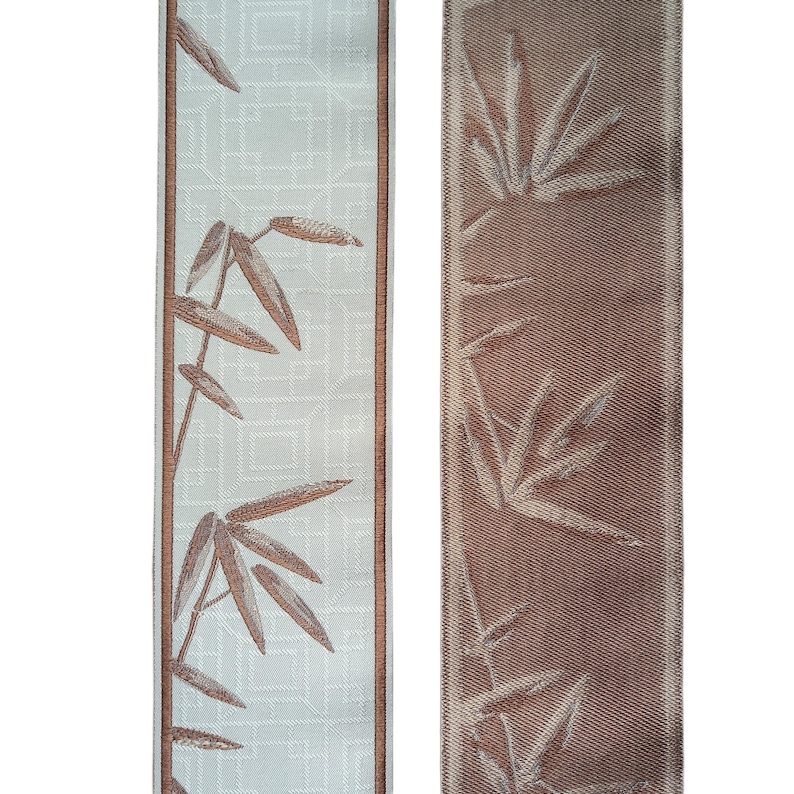 Beige Curtain Trim 3 Inch 70mm Bamboo Leaves, Drapery Border Fabric ...
