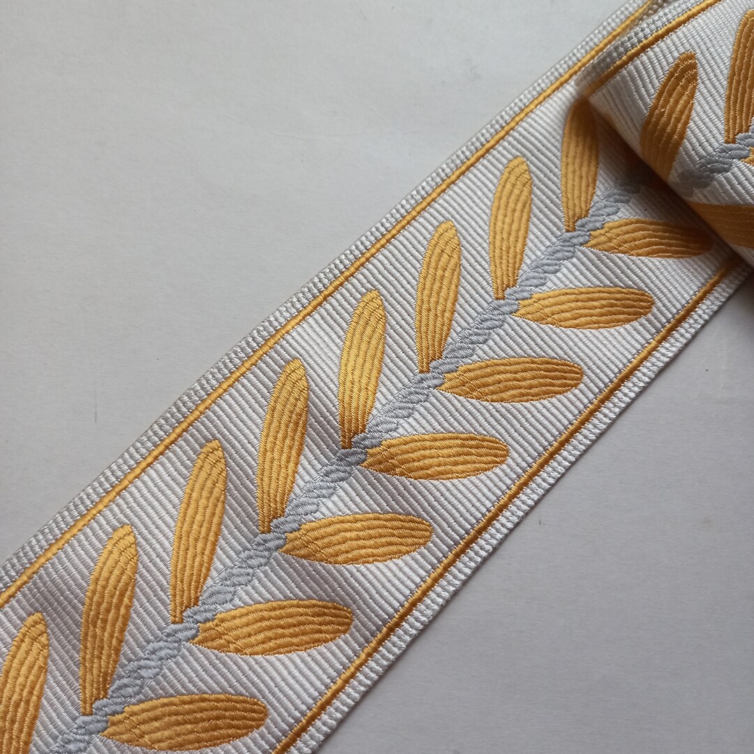 Curtain Fabric Orange Leaves Trim Tape for Drapery Yard, Designer ...