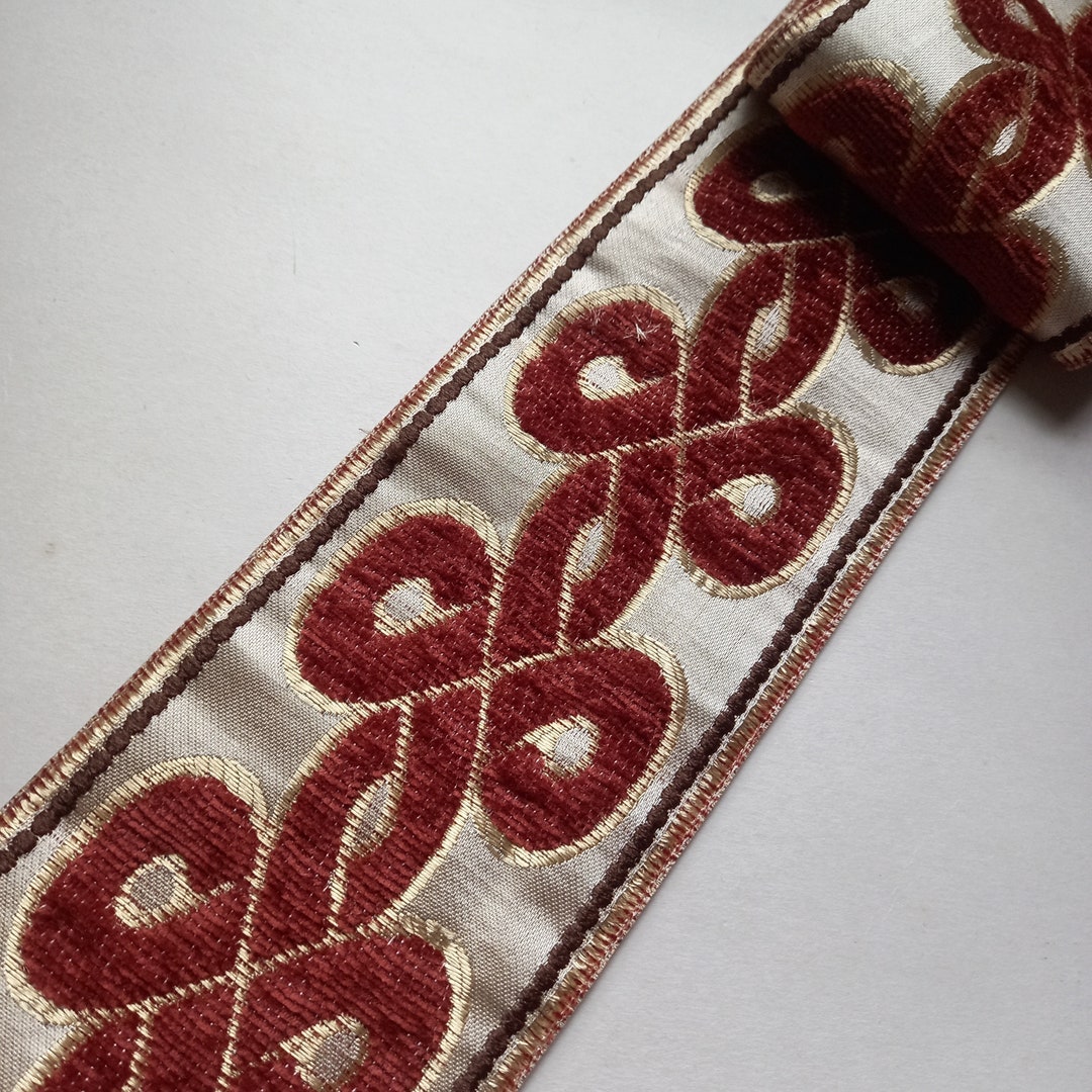 Curtain Drapery Trim Red Celtic Knot, Fabric Trimming Ribbon for Border ...