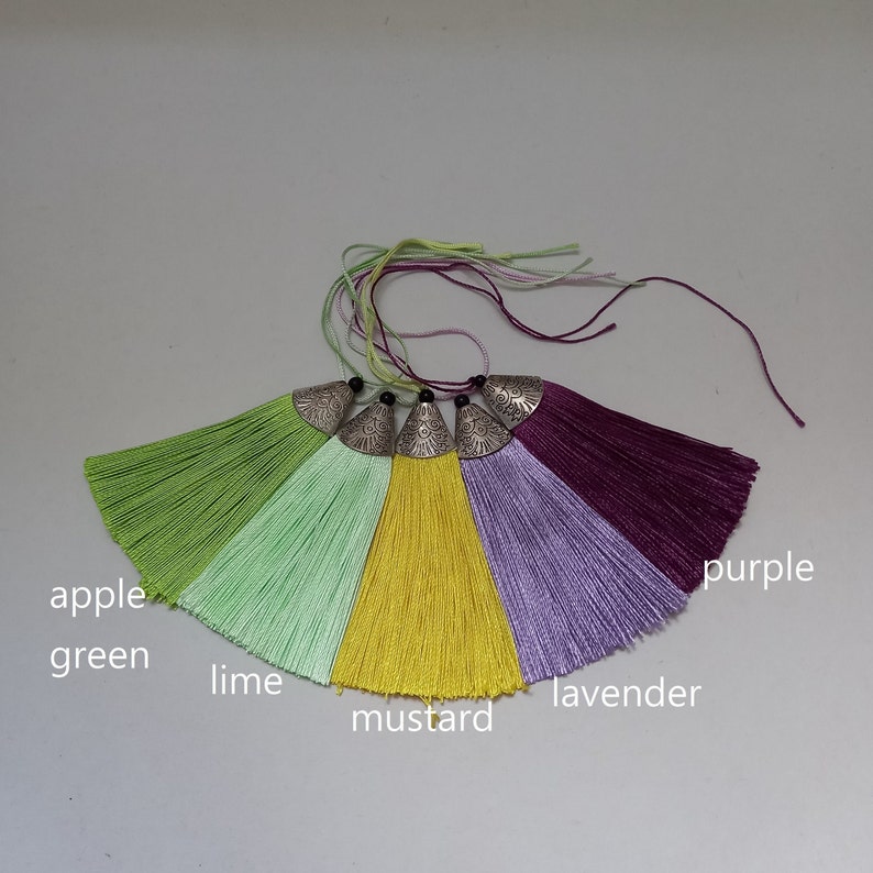 3 Inch 8cm Tassels With Silver Cap Decorative Top Capped - Etsy UK