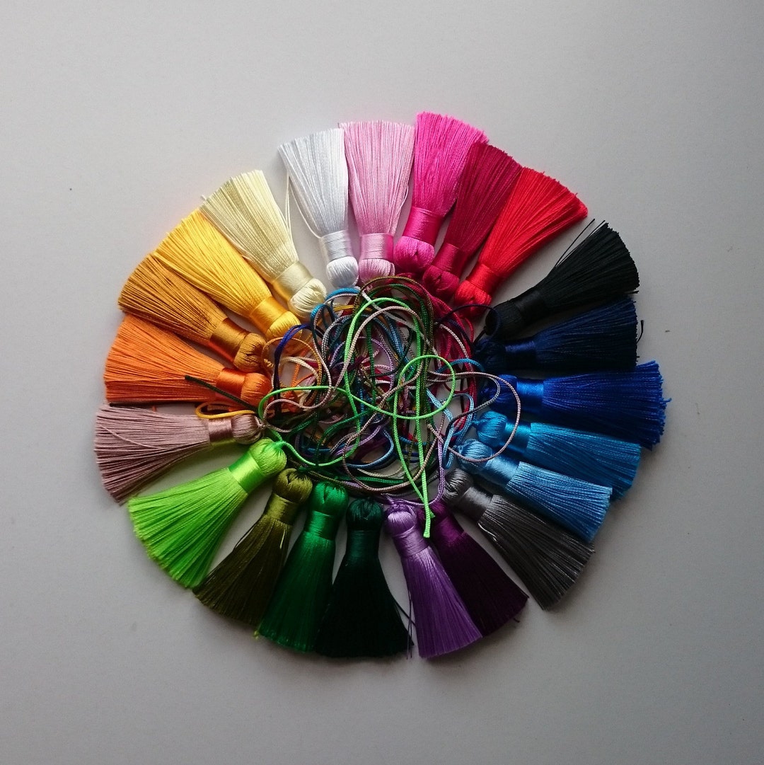 Tassels for Keychain, Bookmark Tassels Small Silky, Silk Tassles 2 Inch ...