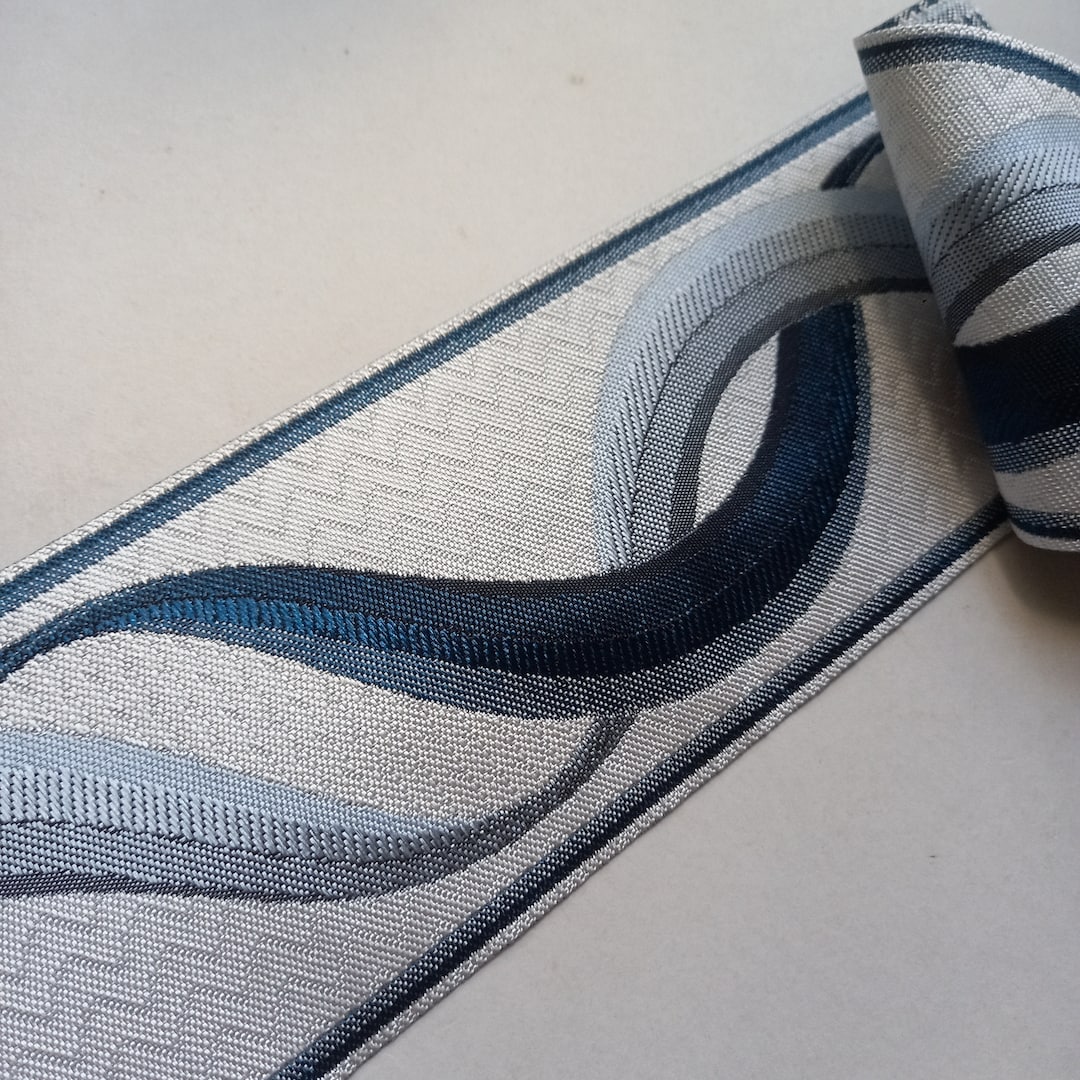 Curtain Trim Blue Navy Tape 3 1/2 Inch, Drapery Coastal Fabric Edging ...