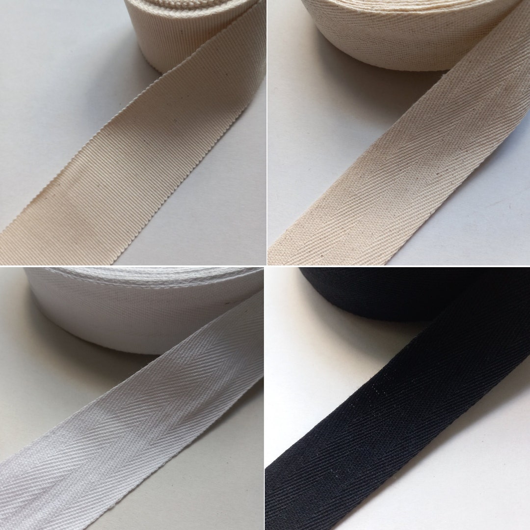 5 Yards Twill Tape, Cotton Rug Binding Tape Ribbon, Herringbone Woven ...
