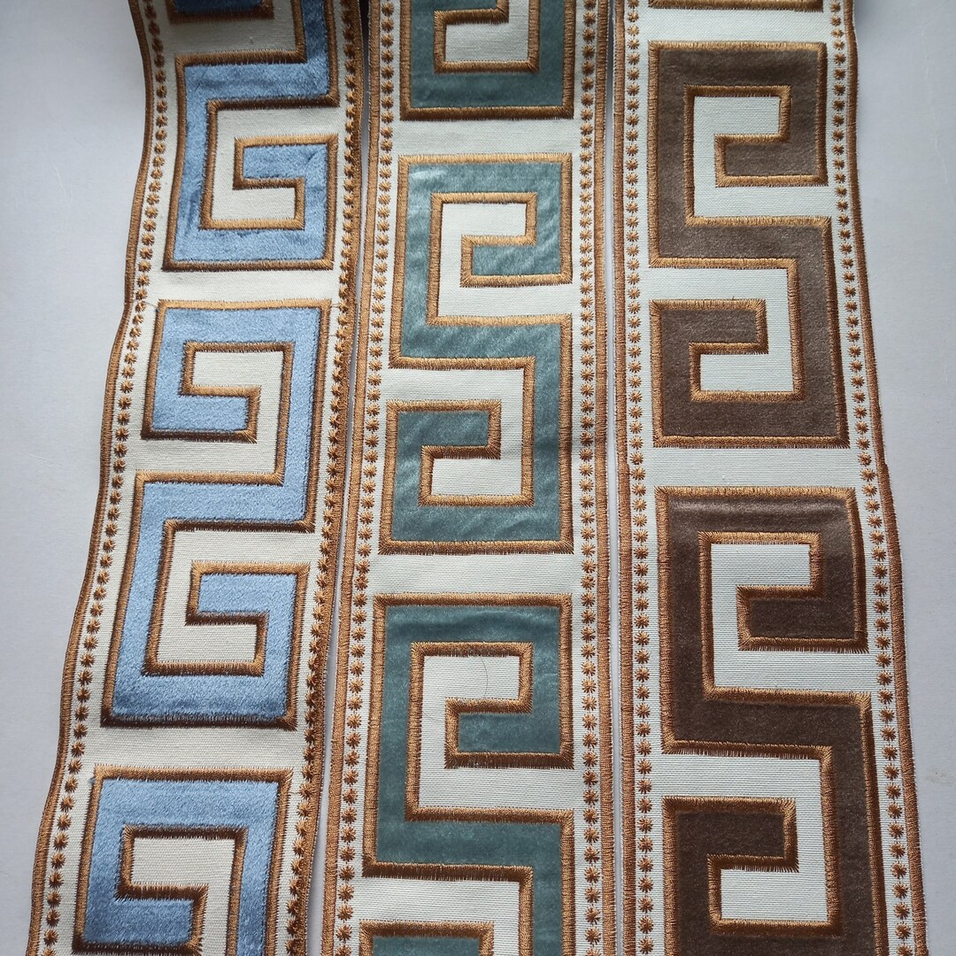 Trim, Greece Key Trim, Trim for Curtains, 3 Inch Embroidery Tape Trim ...