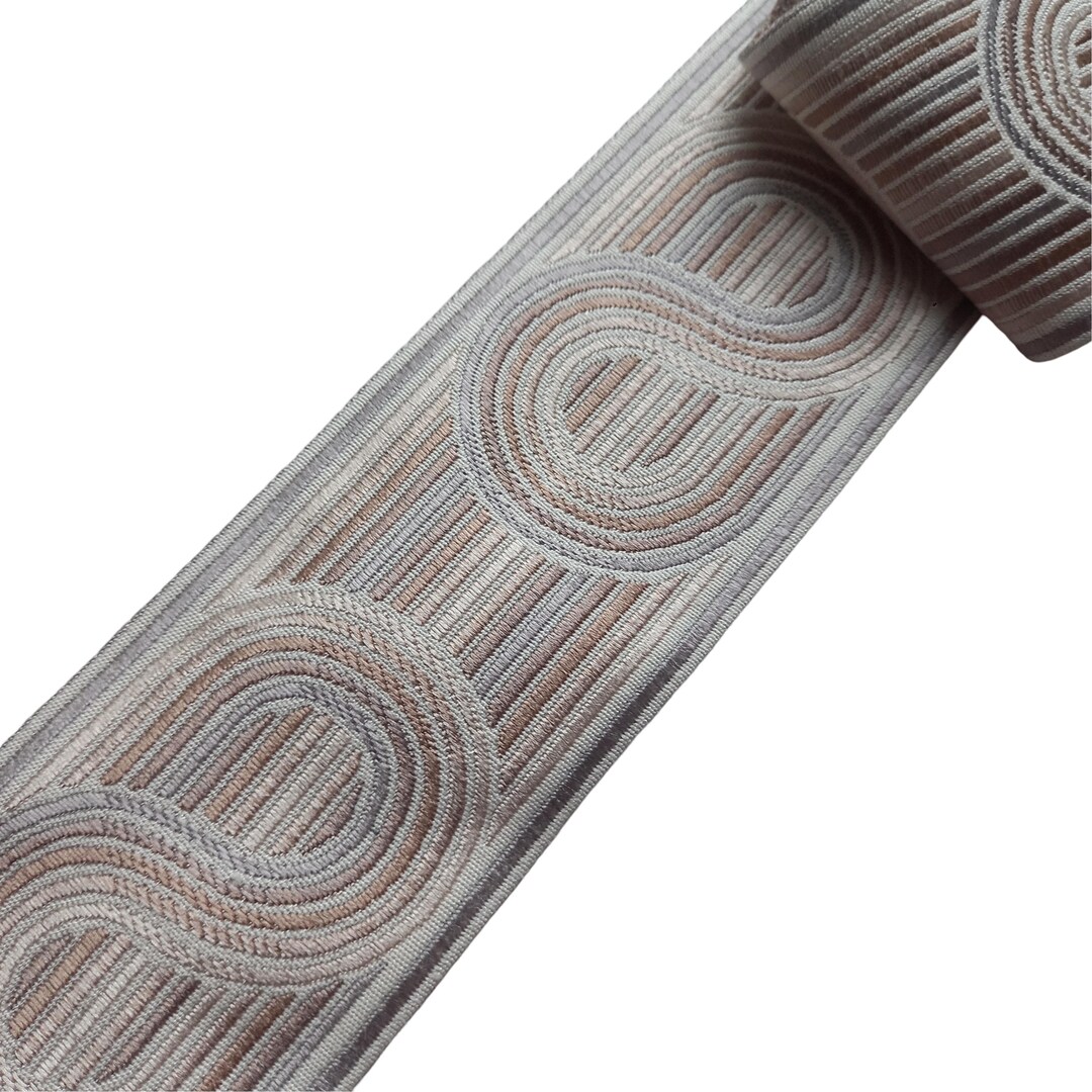 Neutral Swirl Drapery Trim for Curtain Upholstery: Beige Taupe Fabric ...