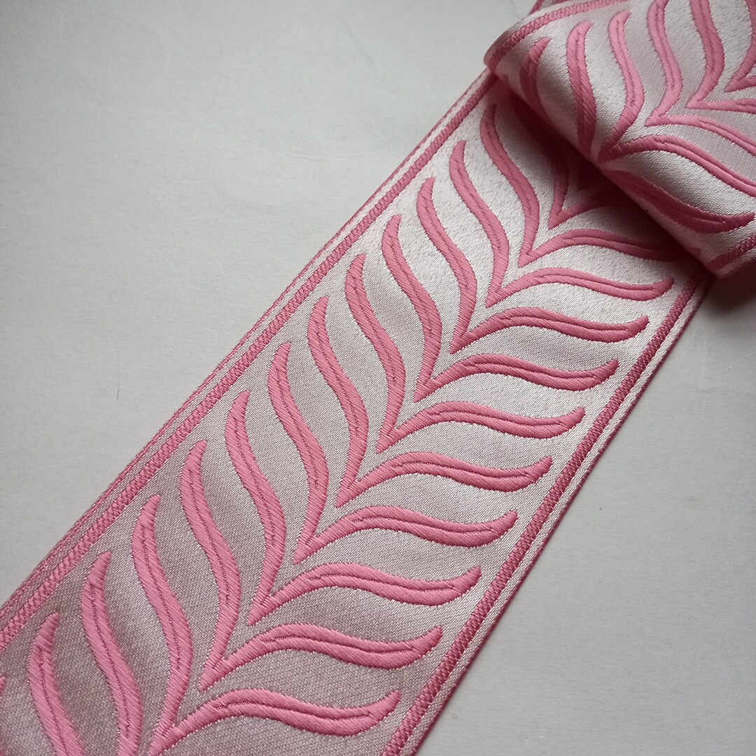Pink Curtain Fabric Trim Tape Beach Style by the Yard, Designer Crest ...