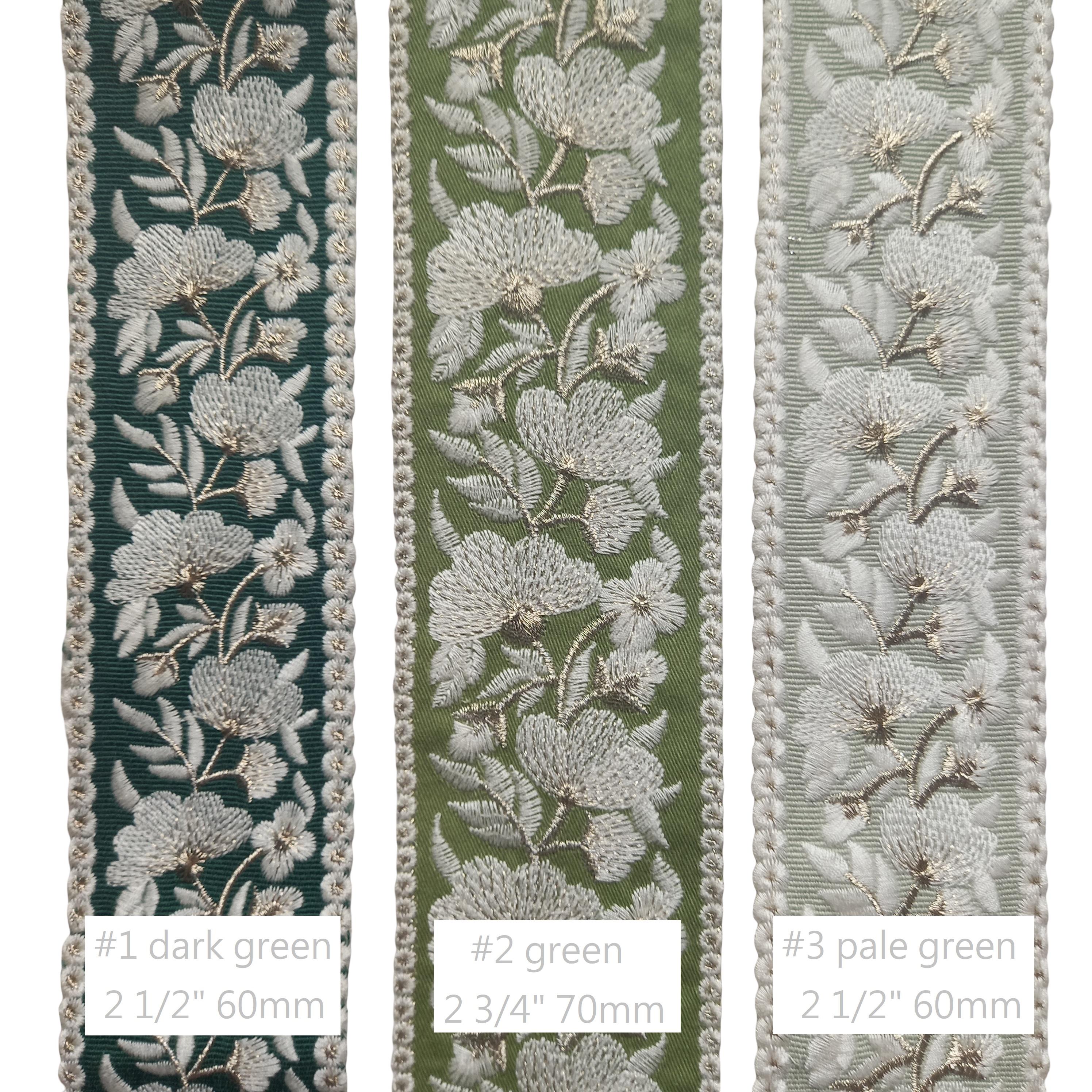 Embroidered Floral Curtain Trim: 2.5 Inch Designer Drapery Fabric ...