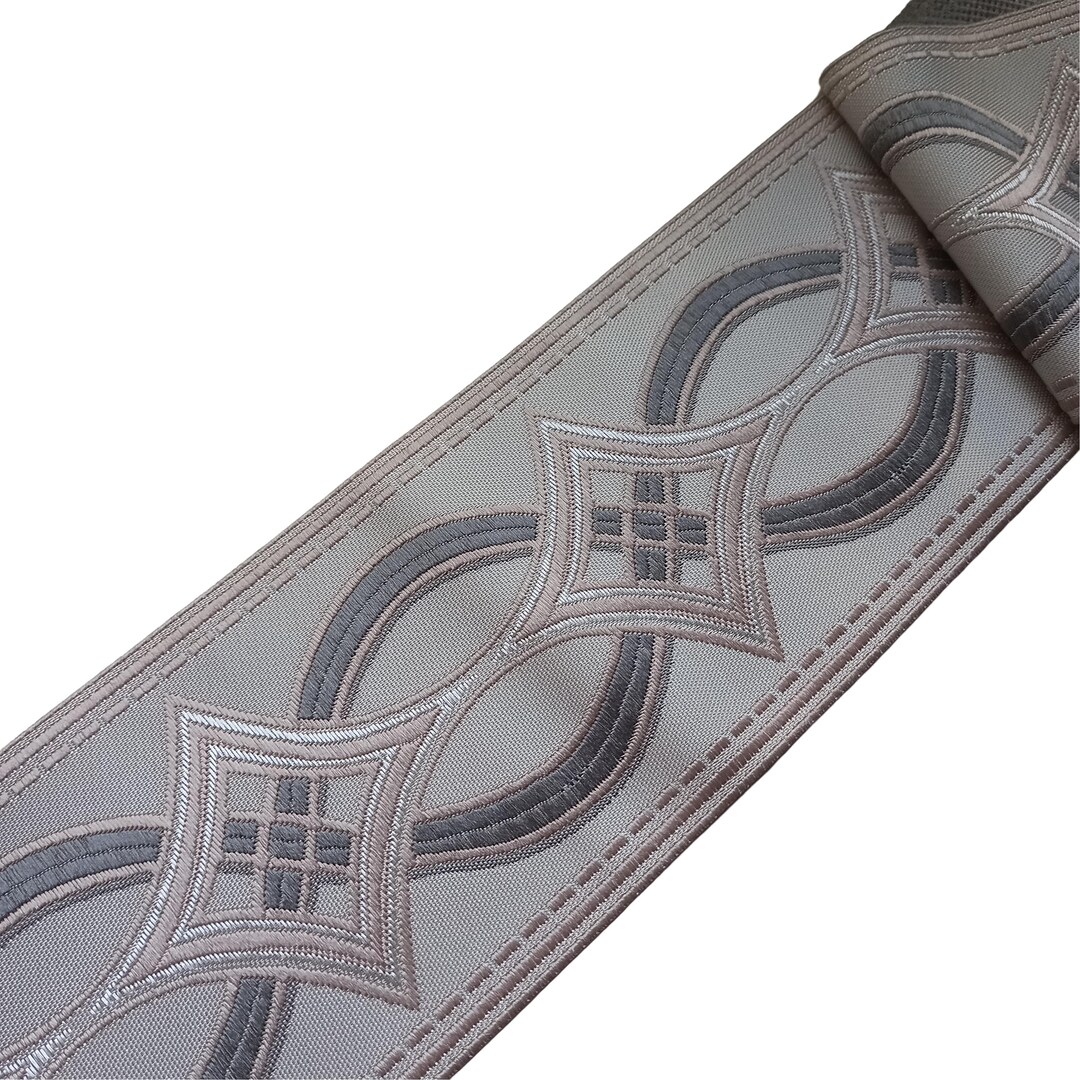 Grey Curtain Drapery Fabric Border Tape Trim by the Yard, Damask Edging ...