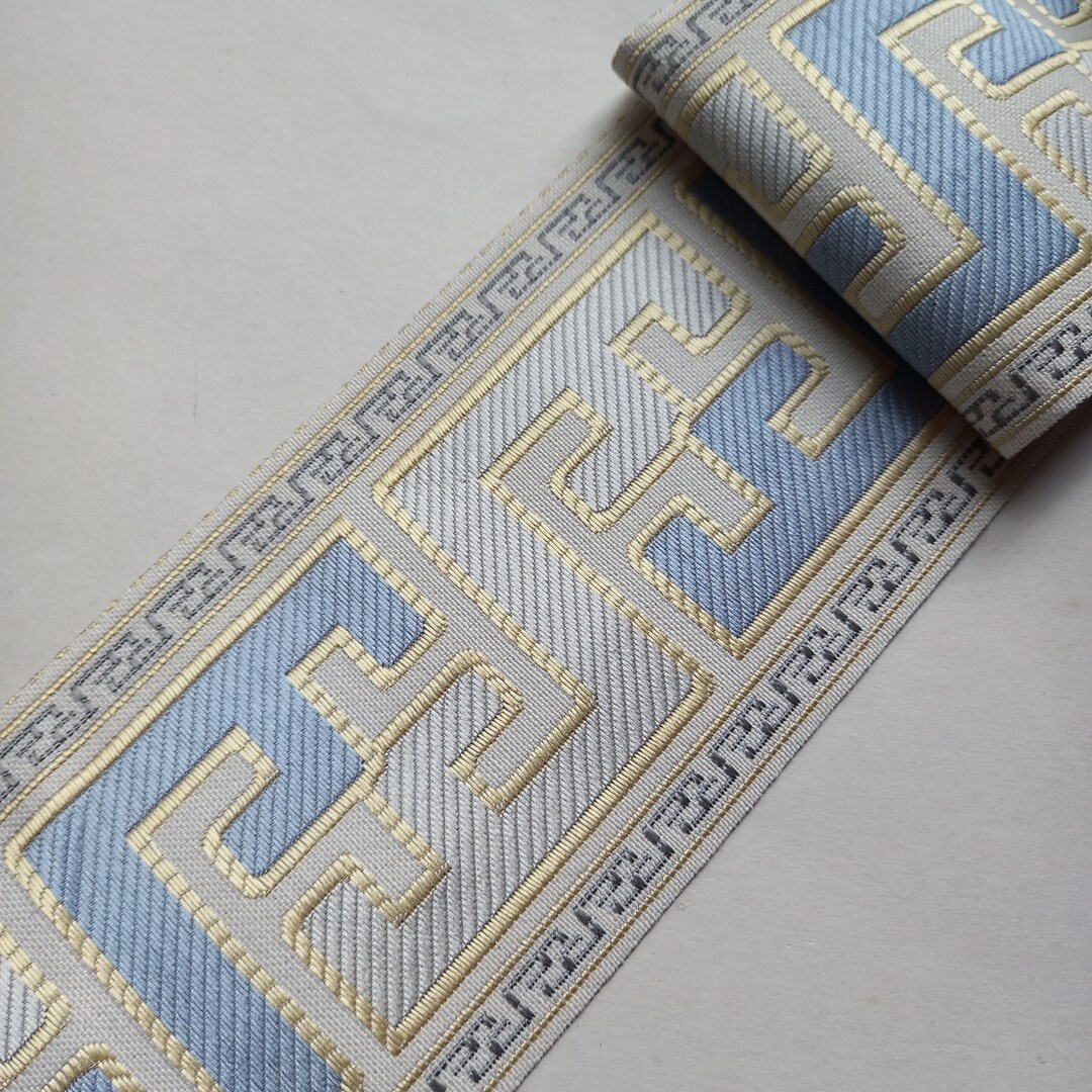 Curtain Trim Blue Greek Key for Drapery, Fabric Trimming Tape 3 1/2 ...