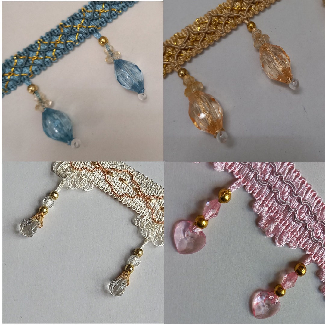 Beaded Fringe Trim by the Yard, Crystal Bead Beading Lampshade ...